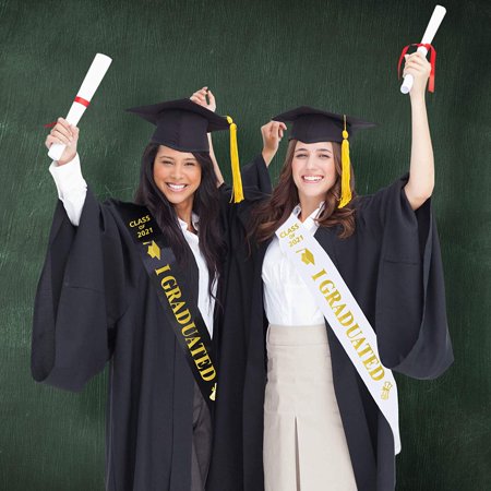 Graduation Sashes Set - 2021 Graduation Party Supplies - Gold Letter ...