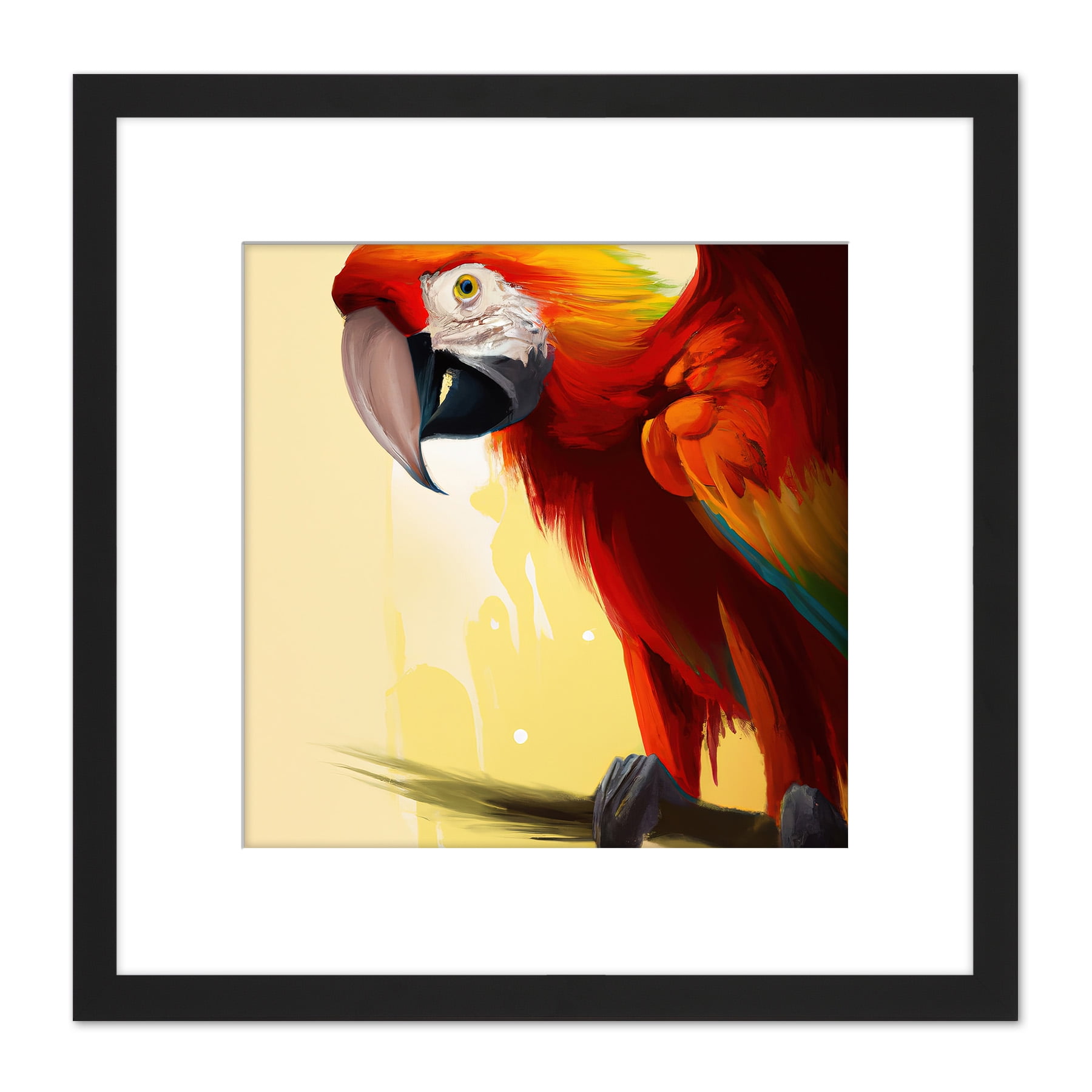 Scarlet Macaw Parrot on Branch Red Yellow Blue Bird Bright Sunny ...