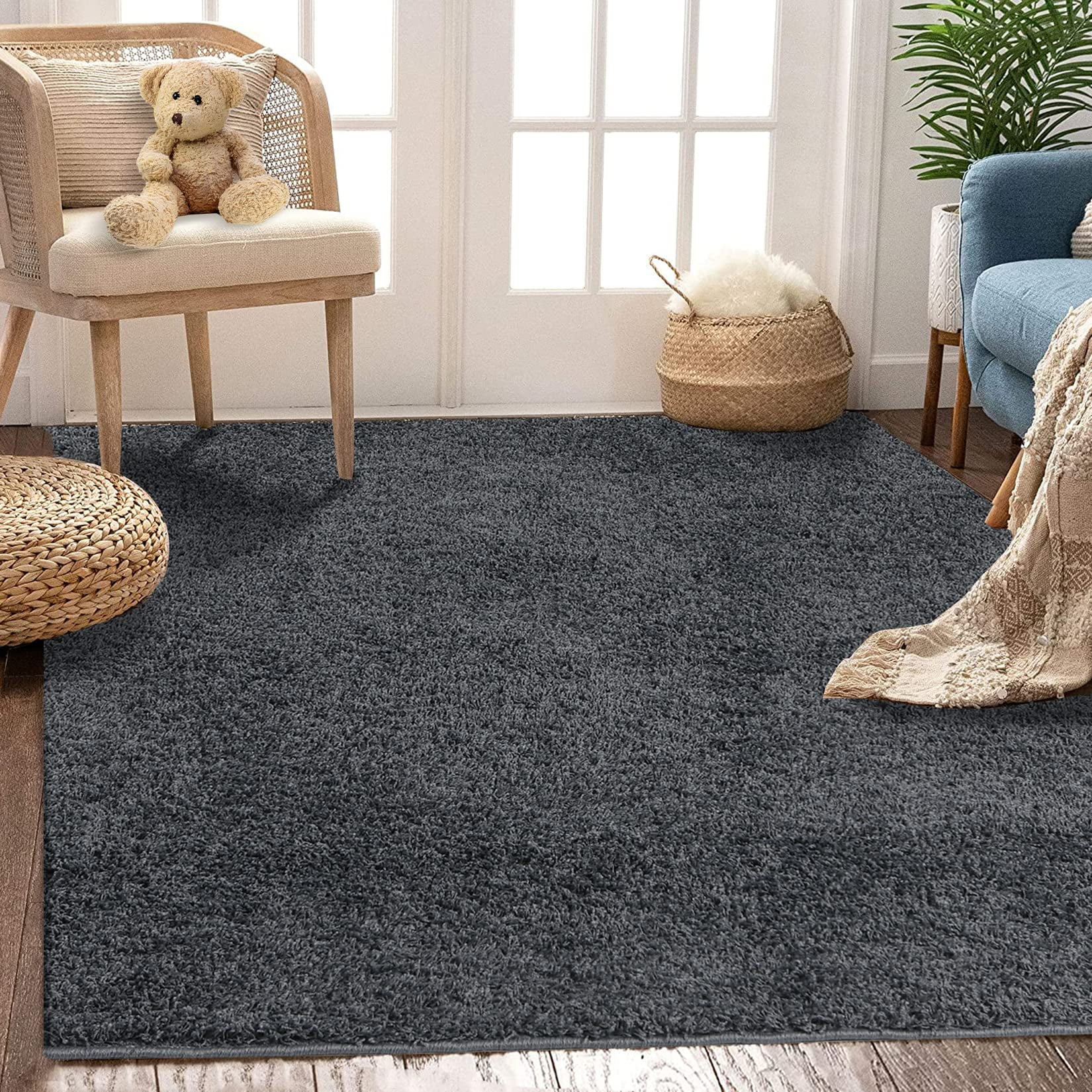 Litake Large Shag Area Rug Solid Plush Rugs for Bedroom Non Shedding ...