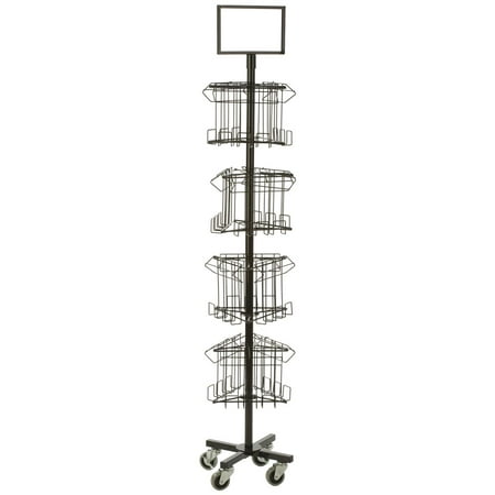 Portable Magazine Display Rack, 12 Pockets, Spinning Tiered Holders ...