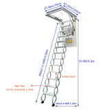 Techtongda White Attic Pull Down Ceiling Ladder Stairs Wall Ladder ...
