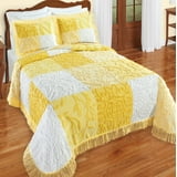 Collections Etc Yellow Patchwork Textured Chenille Bedspread - Walmart.com