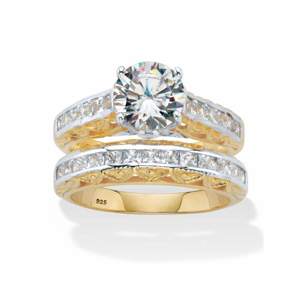 Palmbeach Jewelry Round Cut Cubic Zirconia 2 Piece Bridal Ring Set 3 08