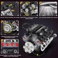 Engine Building Blocks Sets,V8 Engine Model kit That Runs with LED ...