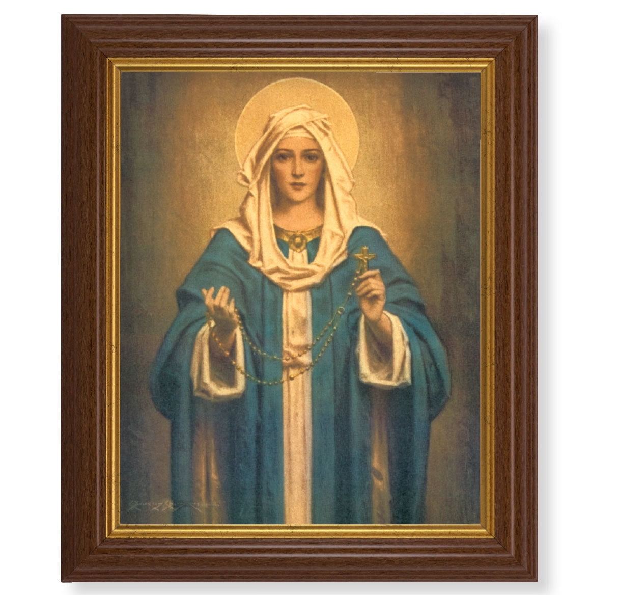 Our Lady of the Rosary Picture Framed Wall Art Decor, Large ...