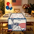 4th Of July Table Runner 72x13 Inch Linen Blend Patriotic Stripe ...