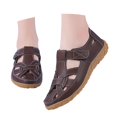 Bibifish Womens Flat Sandals Closed Toe Woven Strap Hook Loop Soft ...