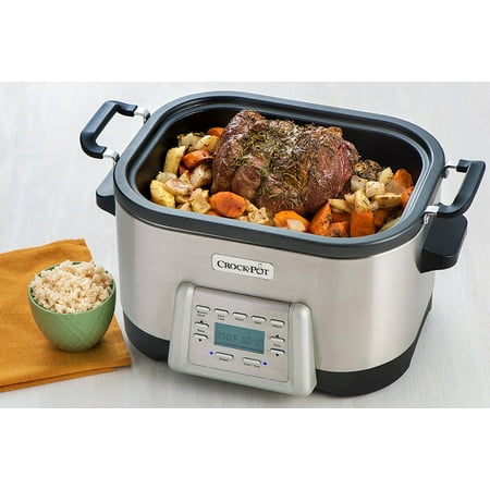 Crock-Pot 6 Quart 5-In-1 Non-Stick Stainless Steel Multi-Cooker Inner ...
