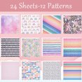 24Pcs 12 Styles Scrapbook Paper Pads for DIY Album Scrapbook Background ...