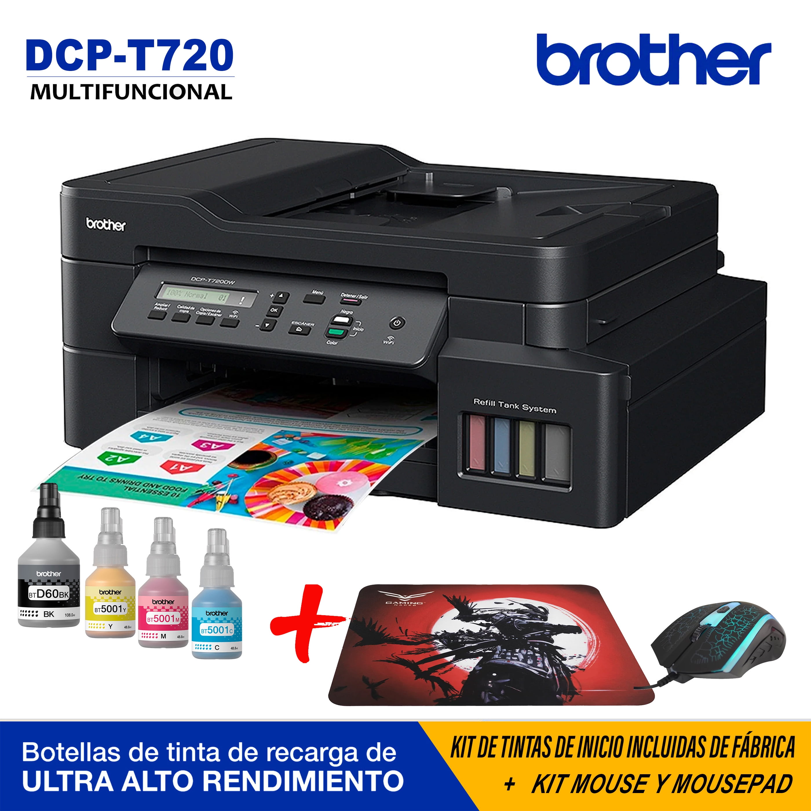 MULTIFUNCIONAL BROTHER DCP-T720DW INKBENEFIT COLOR 26 PPM WIFI USB ...