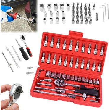 Cordless Slim Ratchet Set, 2025 New Slim Electric Ratchet 46 Piece 1/4 ...