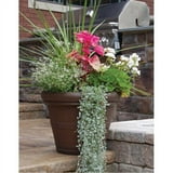 "Tusco Large 30"" Rolled Rim Plastic Outdoor Planter, Terra Cotta ...