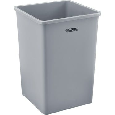 Global Industrial Large Outdoor Plastic Garbage Bin, 35 Gallon Square ...