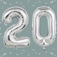 40-Inch Silver Number 20 Balloons (2 & 0) | Big Jumbo Foil Mylar ...