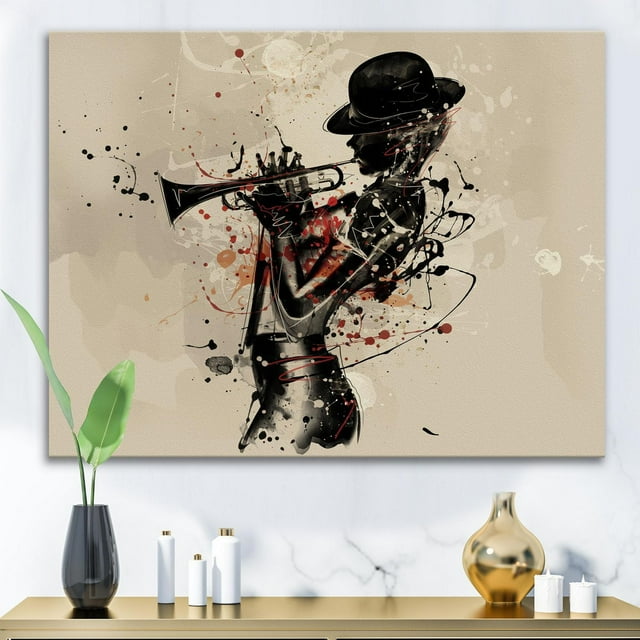 Designart Woman Playing Jazz Trumpet Canvas Wall Art - Walmart.ca