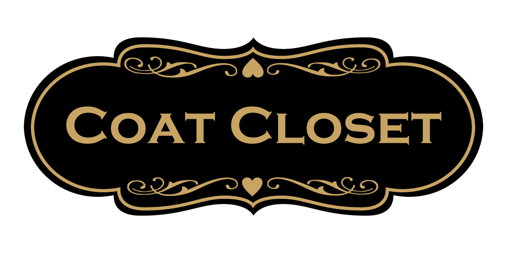 Designer Coat Closet Sign (Black /Gold) - Small - Walmart.com