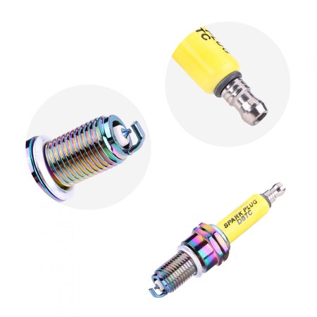 Motorcycle Spark Plug, Yellow Spark Plug Rustproof High Strength Metal ...