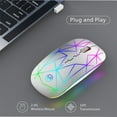 Uiosmuph Wireless Rechargeable Mouse Silent LED Computer Mouse with USB ...