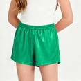 Freshbabe Girls Solid Shiny Cheerleading Gym Shorts Elastic Waist Loose ...