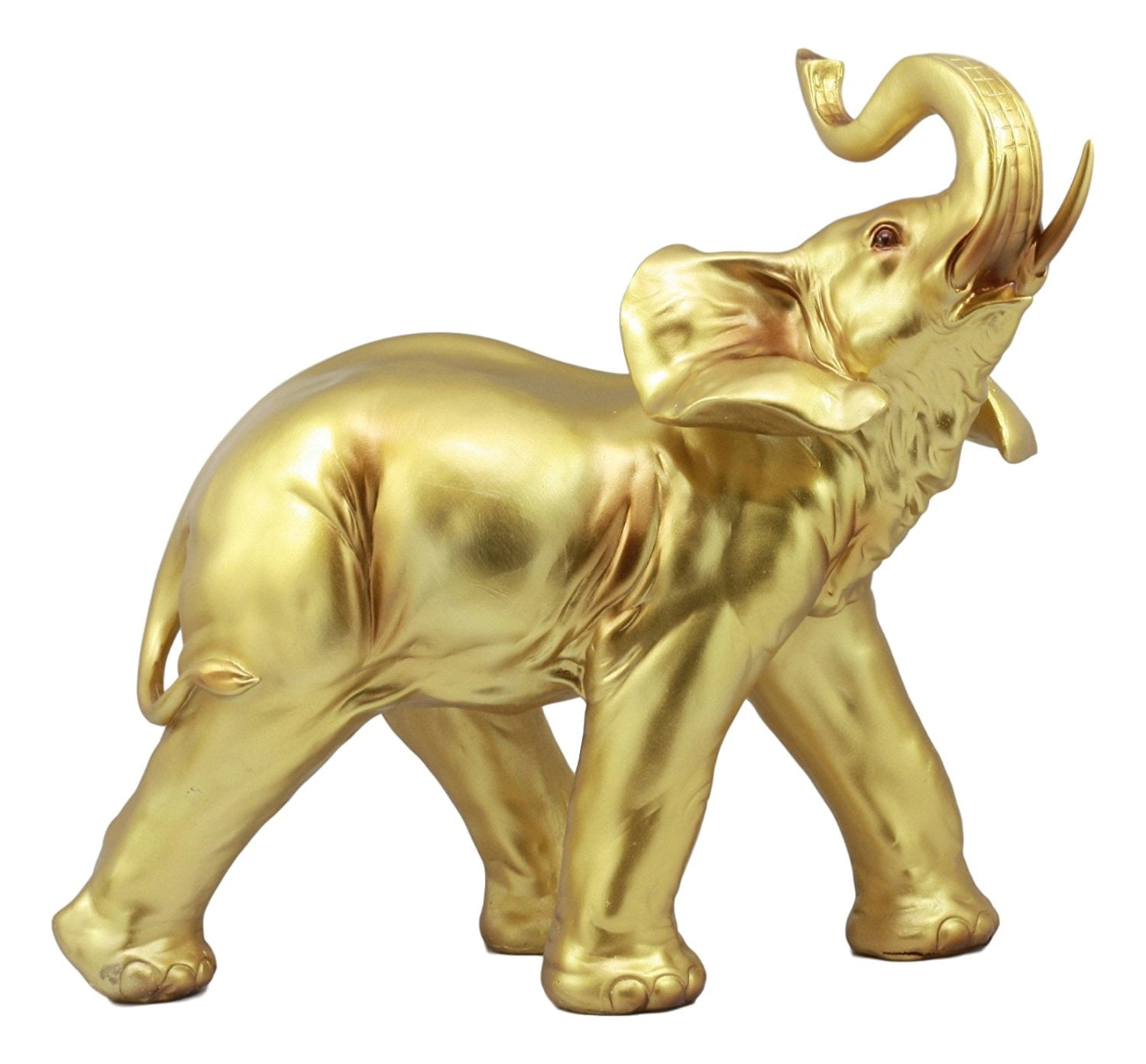 Auspicious Large Thai Buddha Feng Shui Golden Elephant With Trunk Up ...