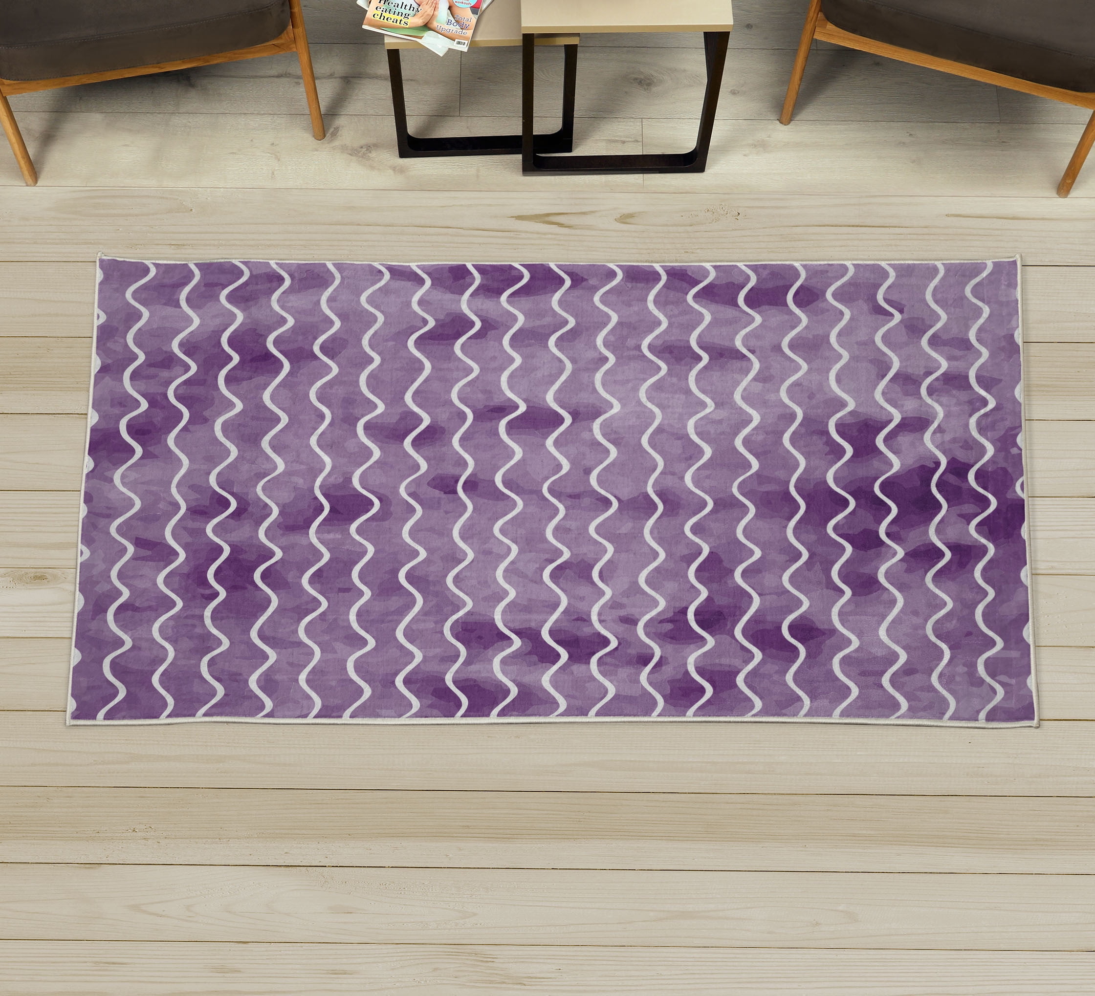 Nautical Decorative Rug, Soft Pastel Colored Ocean Sea Waves Pattern ...