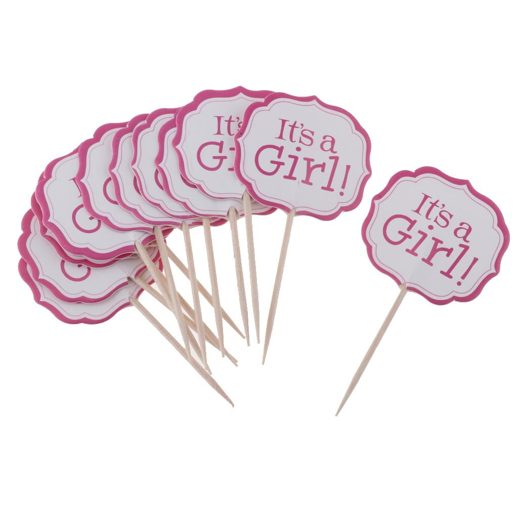 24PCS BABY BOY CHICA PASTEL TOPPER BEBÉ CUMPLEAÑOS CUPCAKE MUFFIN TORTA ...