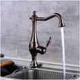 Black Brass Retro Teapot Type Kitchen Faucet - 360° Rotate Brushed Gold ...
