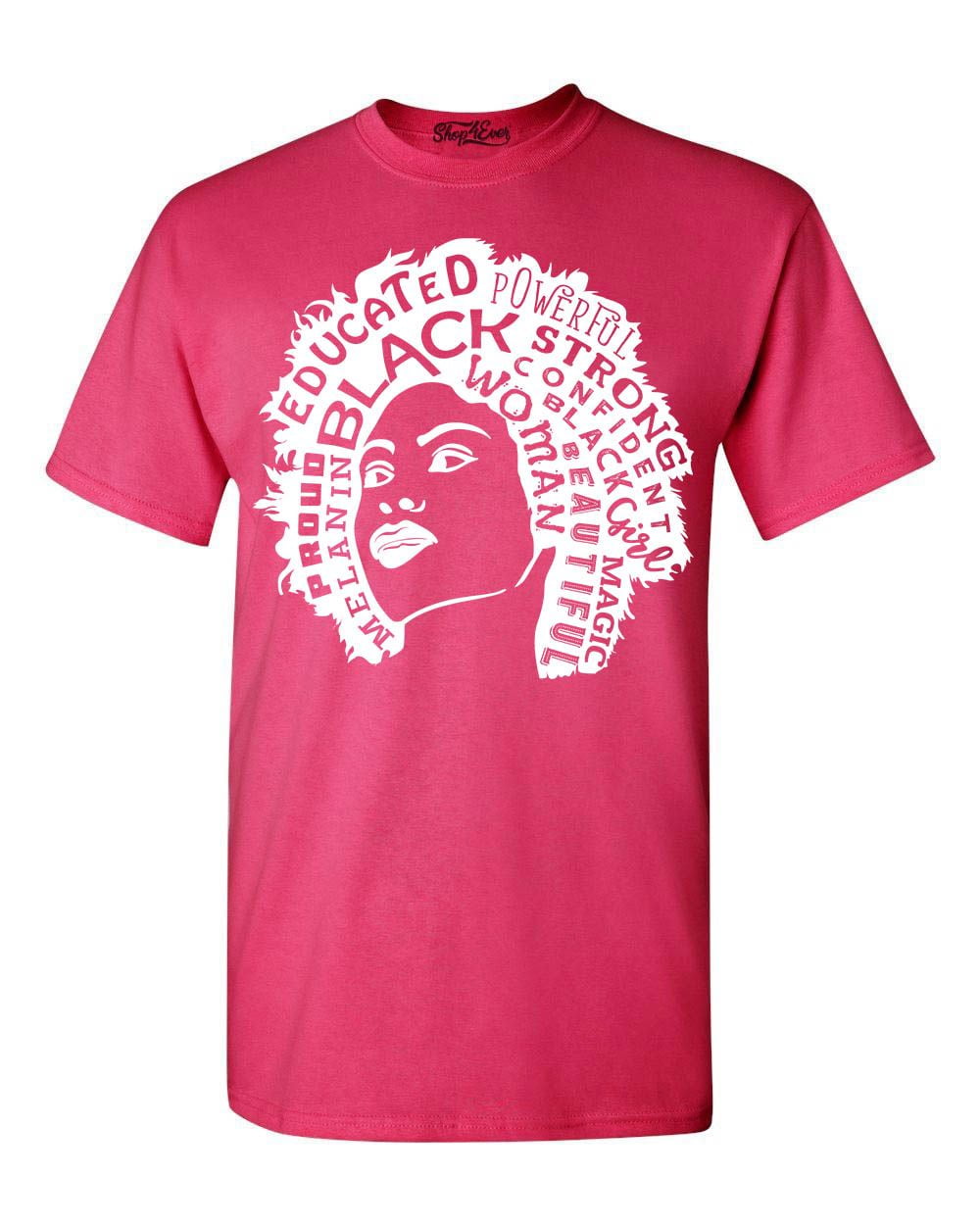 Shop4ever Shop4ever Mens African American Woman Afro Word Cloud Graphic T Shirt