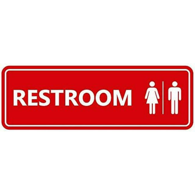 standard all gender restroom sign(red) - large - Walmart.com