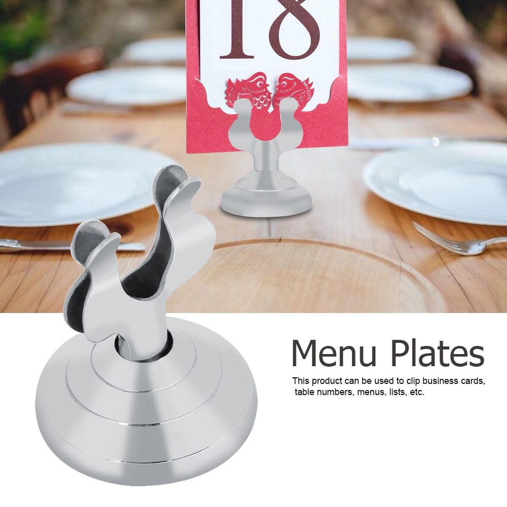Placas de menú, clips de señalización de mesa de acero inoxidable con ...