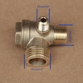 Air Compressor 3-Port Brass Threaded Check Valve Connector Tool ...