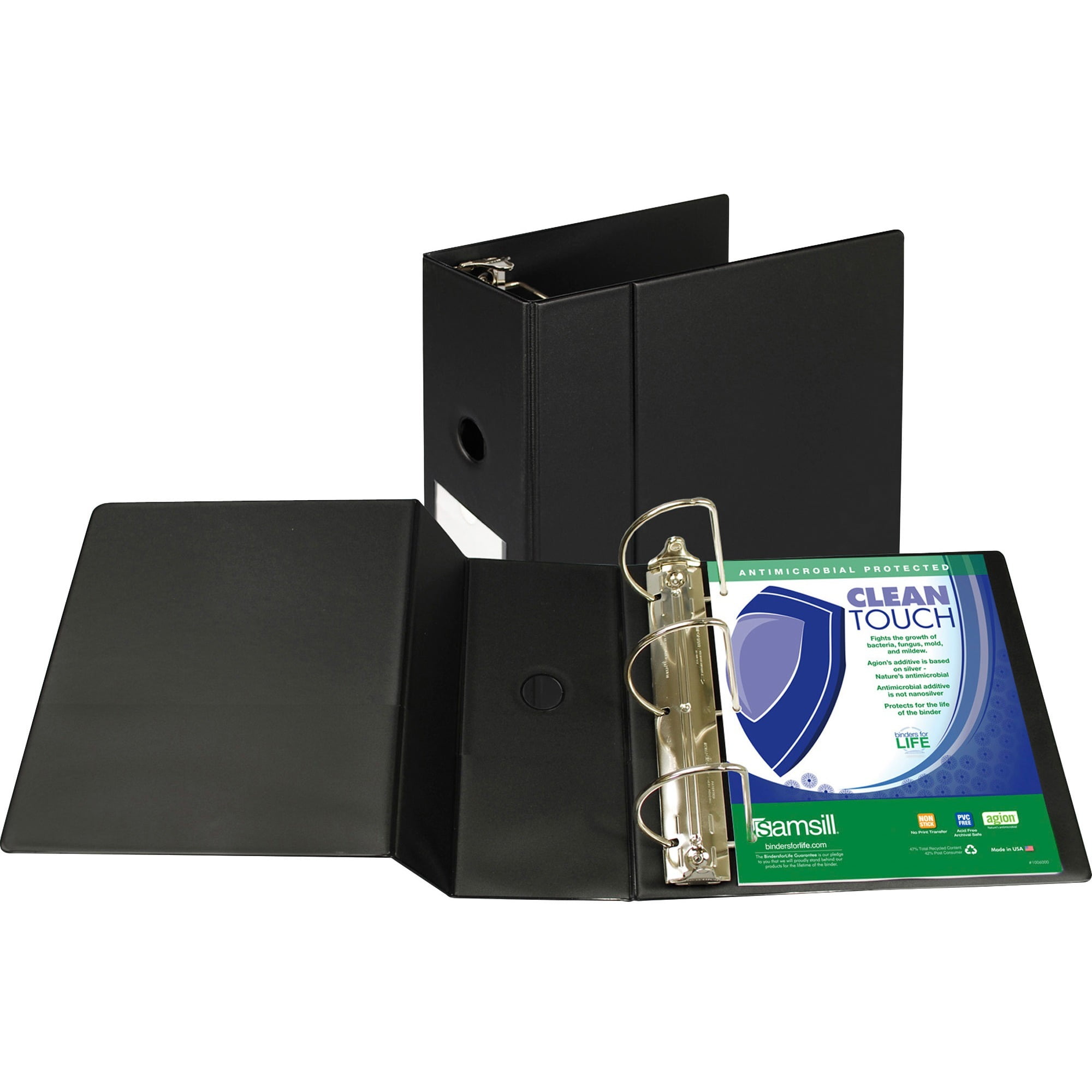 Samsill, SAM16300, Clean Touch Antimicrobial D-Ring Binders, 1 Each ...