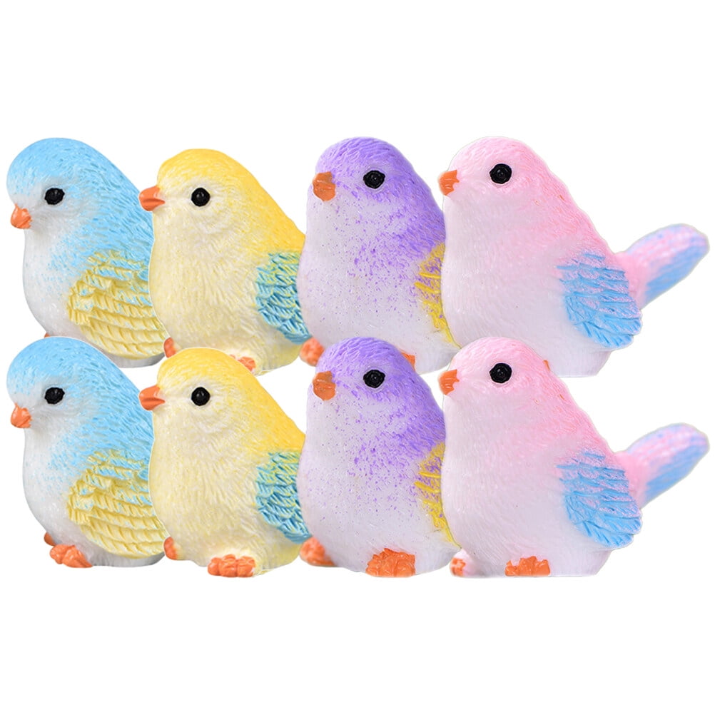 8Pcs Multi-function Bird Figures Landscaping Miniature Birds Desktop ...