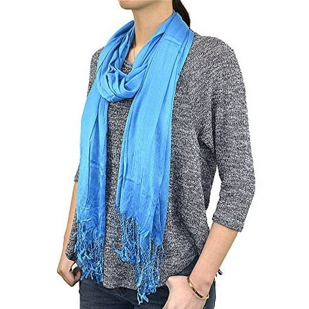 White Deer - 72" Shiny Solid Color Scarf (Blue) - Walmart.com