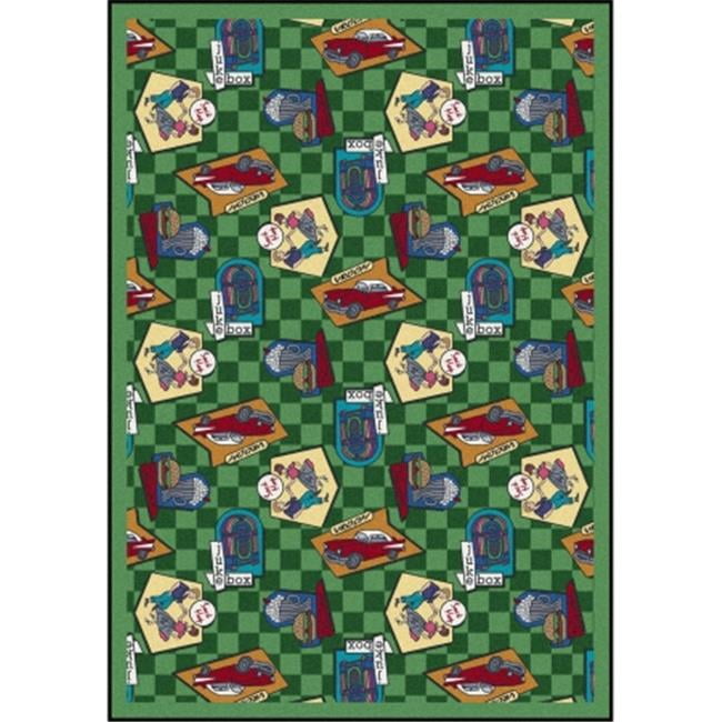 Kaleidoscope Fabulous Fifties Rectangle Whimsical Area Rugs 02 Green ...