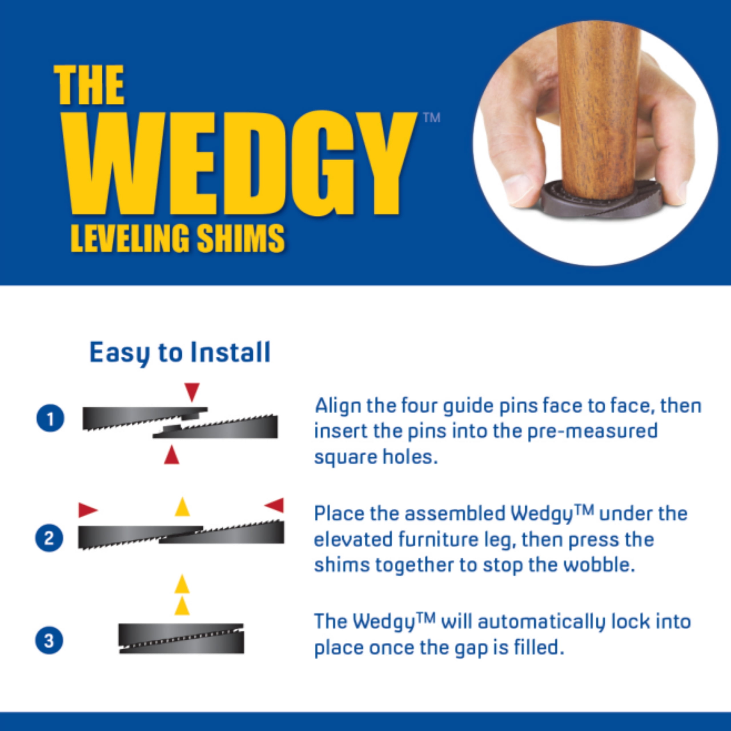 The Wedgy Leveling Shims 12 Pk – MADE IN THE USA – for Indoor Outdoor ...