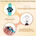 Uxcell Silicone Beaded Dog Paw Keychain, Cat Paw Car Keyring Charm with ...