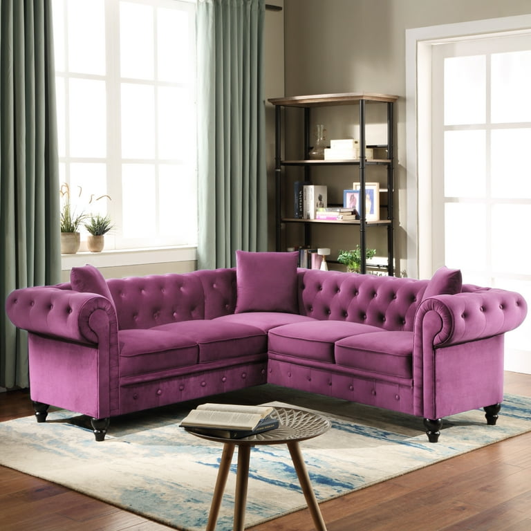 Purple Small Sofa Chaise Lounge Window | Baci Living Room