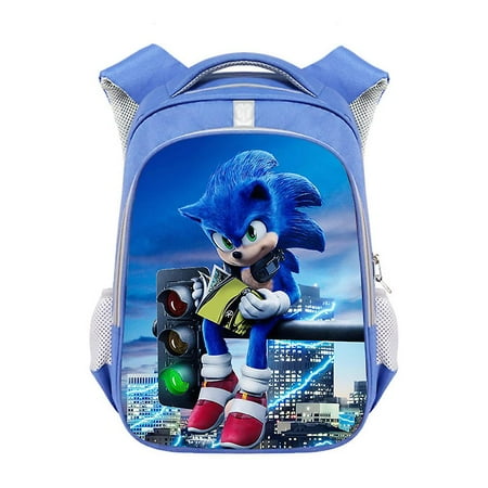 Sonic backpack reflective strip student backpack sonic boom cartoon ...