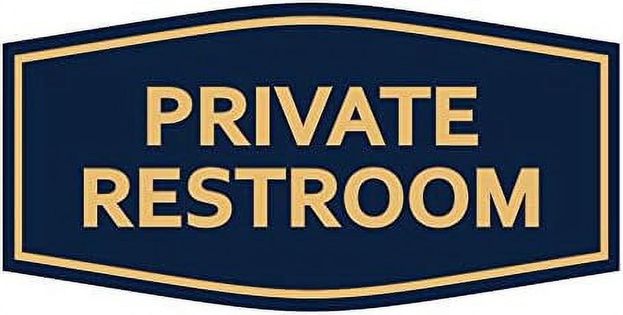 fancy private restroom sign (navy blue/gold) - large - Walmart.com