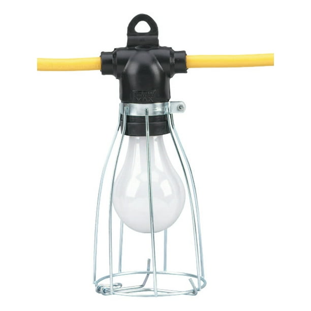 Coleman Cable 07538 50' Temporary Lighting String with Five Lamps and ...