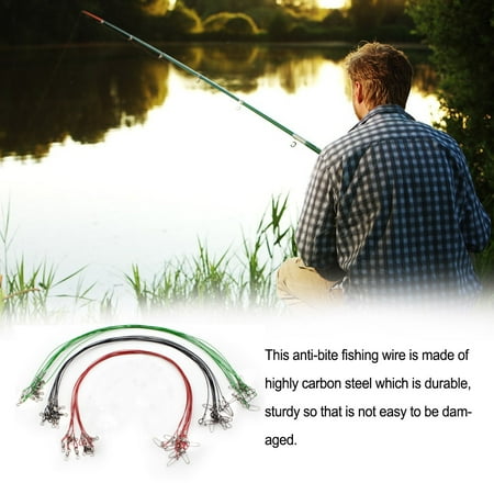 10 Pieces/Set 50CM Carbon Steel Fish Line Anti Bite Fishing Wire with ...