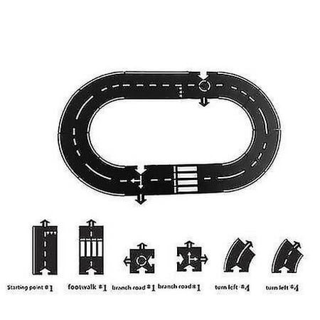 DIY Car Play Mat Road PVC Puzzles Flexible City Road Race Car Track Toy ...