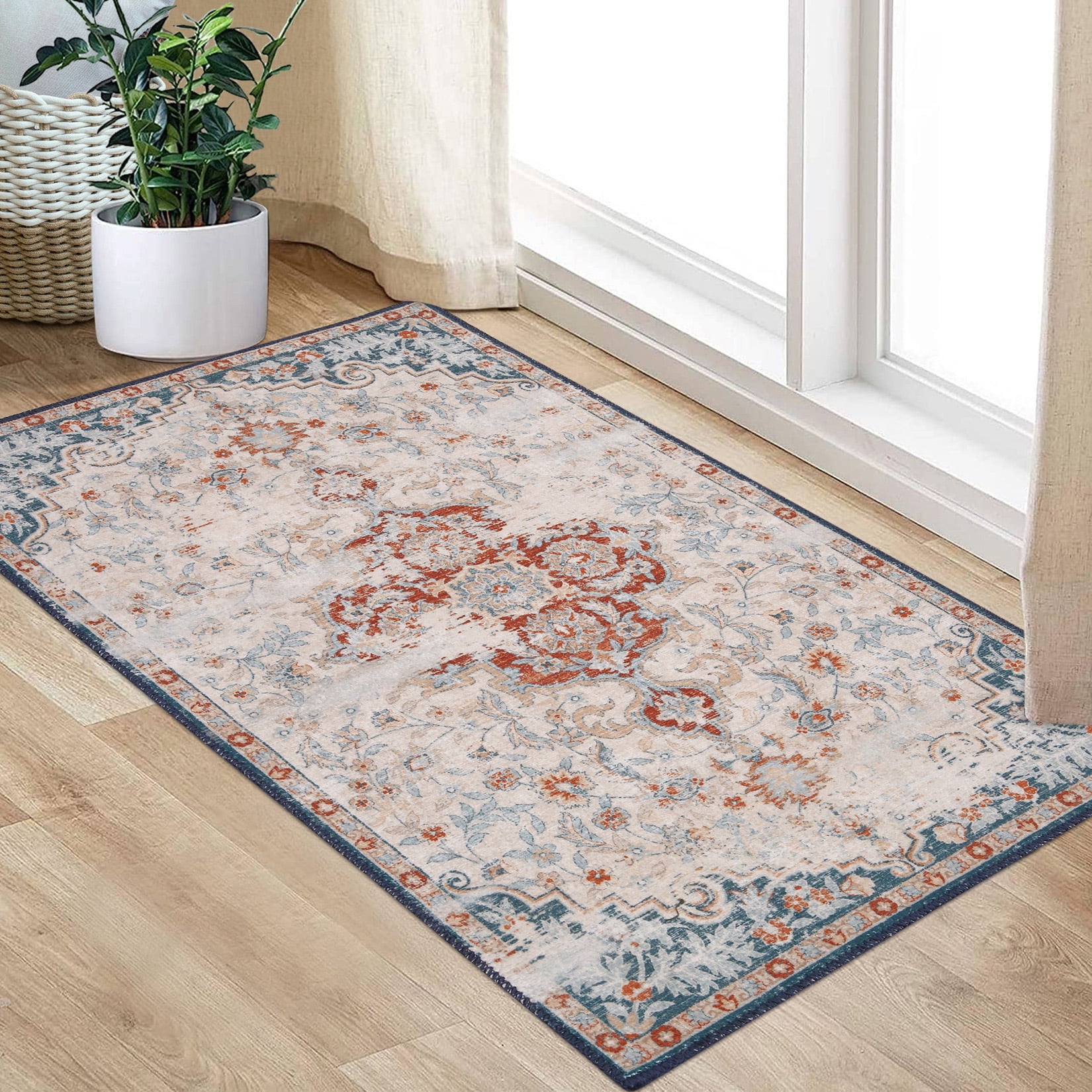 GlowSol 2' x 3' Small Entryway Rug Vintage Persian Distressed Rug ...