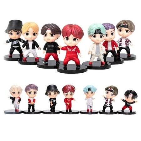 7 Pcs/Set Figure TinyTAN Character Standing Action Figures KPOP Idol ...