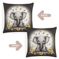 Cushion Case Yellow And Gray Elephant Decorations Pillow Covers 20"x20 ...