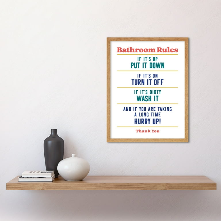 Funny Bathroom Rules Printable BATHROOM RULES FRAMED WALL ART PRINT