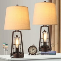 Free Shipping! Partphoner Farmhouse Retro Style Table Lamps Set of 2 ...