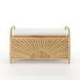 MOJO BOUTIQUE Natural Rattan Storage Trunk and Bench Lightweight ...
