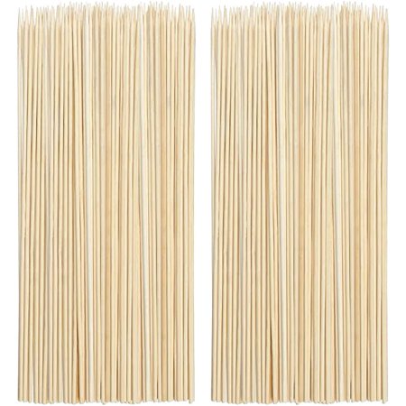QUETO 100pcs Wooden Skewers, 3mm*30cm Bamboo Skewers Sticks, BBQ Vegetable Appetizers Burgers ...